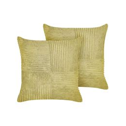 Beliani 2er-Set Dekokissen MILLET in Grün | Gr.: onesize