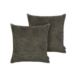 Beliani 2er-Set Dekokissen MELUR in Grau | Gr.: onesize