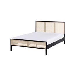 Beliani Doppelbett SALERNAS in Schwarz/Braun - (W) 146 x (H) 100 x (L) 206 cm | Gr.: onesize