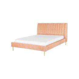 Beliani Doppelbett MARVILLE in Rosa - (W) 182 x (H) 124 x (L) 225 cm | Gr.: onesize