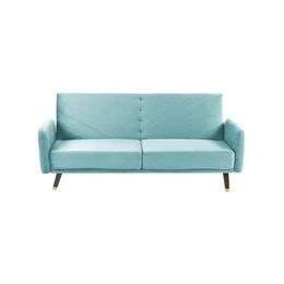 Beliani 3-Sitzer Sofa SENJA in Blau/Braun - (W) 198 x (H) 87 x (L) 95 cm | Gr.: onesize