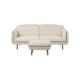 Beliani 2-tlg 3-Sitzer Sofa TONSBERG in Beige/Schwarz | Gr.: onesize