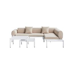 Beliani 3-tlg Lounge Set RASIGLIA in Beige/Weiß | Gr.: onesize