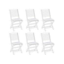 Beliani 6er-Set Auflagen TOLVE in Wei&szlig; | Gr.: onesize