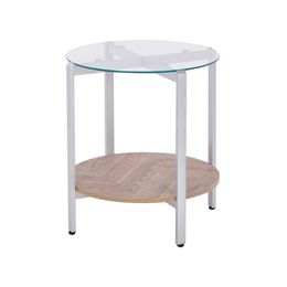Beliani Beistelltisch LOVELL in Silber/Braun - (W) 50 x (H) 55 x (L) 50 cm | Gr.: onesize