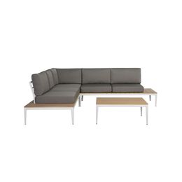 Beliani 4-tlg Lounge Set POSITANO in Grau/Weiß/Braun | Gr.: onesize