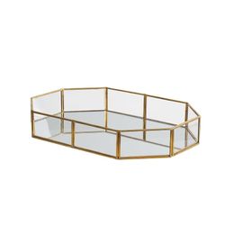 Beliani Tablett CHABRIS in Gold/Transparent - (W) 32 x (H) 6 x (L) 22 cm | Gr.: onesize