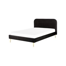 Beliani Doppelbett FLAYAT in Schwarz/Gold - (W) 173 x (H) 109 x (L) 215 cm | Gr.: onesize