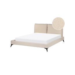 Beliani Doppelbett MELLE in Beige - (W) 175 x (H) 98 x (L) 240 cm | Gr.: onesize