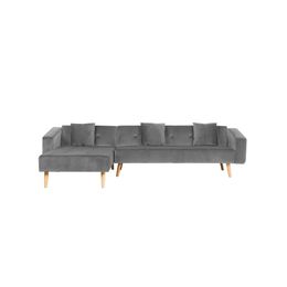 Beliani Ecksofa VADSO in Grau/Braun - (W) 303 x (H) 72 x (L) 98 cm | Gr.: onesize