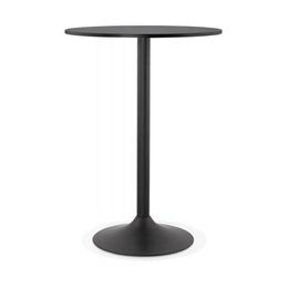 KADIMA DESIGN Stehtisch Holzplatte Metall | Modernes Design in Schwarz | Gr.: onesize