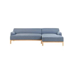 Beliani Ecksofa SOSJO in Blau/Braun - (W) 251 x (H) 74 x (L) 132 cm | Gr.: onesize
