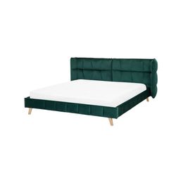 Beliani Doppelbett SENLIS in Gr&uuml;n - (W) 254 x (H) 100 x (L) 220 cm | Gr.: onesize