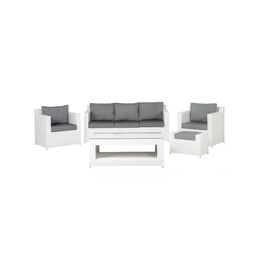 Beliani 5-tlg Lounge Set ROMA in Weiß/Grau | Gr.: onesize