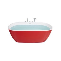 Beliani Freistehende Badewannen ROTSO in Rot/Weiß - (W) 80 x (H) 83 x (L) 170 cm | Gr.: onesize