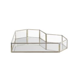 Beliani Tablett PONTIVY in Silber/Transparent - (W) 28 x (H) 5 x (L) 20 cm | Gr.: onesize