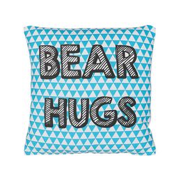 Beliani Dekokissen RADZKOT in Blau/Weiß/Schwarz - (W) 40 x (H) 12 x (L) 40 cm | Gr.: onesize