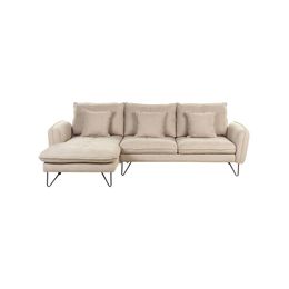 Beliani Ecksofa SERSAN in Beige/Schwarz - (W) 258 x (H) 98 x (L) 179 cm | Gr.: onesize