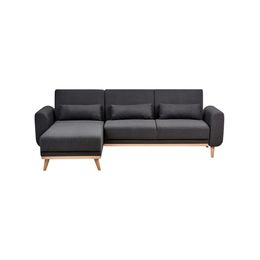 Beliani Ecksofa OLLSTA in Schwarz/Braun - (W) 258 x (H) 88 x (L) 147 cm | Gr.: onesize
