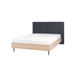 Beliani Doppelbett IZERNORE in Grau/Schwarz/Braun - (W) 167 x (H) 112 x (L) 215 cm | Gr.: onesize