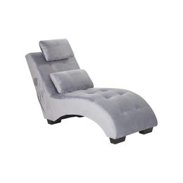 Beliani Chaiselongue SIMORRE in Grau/Schwarz/Silber - (W) 157 x (H) 82 x (L) 66 cm | Gr.: onesize
