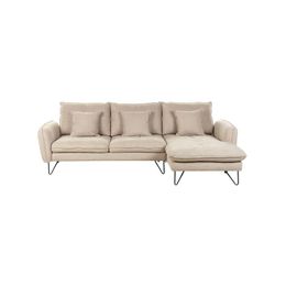 Beliani Ecksofa SERSAN in Beige/Schwarz - (W) 258 x (H) 98 x (L) 179 cm | Gr.: onesize