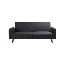 Beliani 3-Sitzer Sofa SENJA in Schwarz/Gold/Braun - (W) 198 x (H) 87 x (L) 95 cm | Gr.: onesize