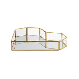 Beliani Tablett PONTIVY in Gold/Transparent - (W) 28 x (H) 5 x (L) 20 cm | Gr.: onesize