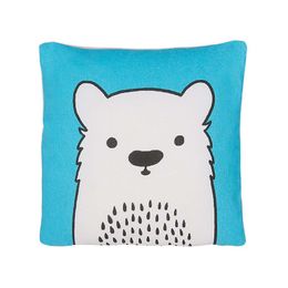 Beliani Dekokissen WARANASI in Blau/Wei&szlig;/Schwarz - (W) 45 x (H) 12 x (L) 45 cm | Gr.: onesize