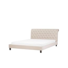 Beliani Doppelbett REIMS in Beige/Braun - (W) 193 x (H) 118 x (L) 230 cm | Gr.: onesize