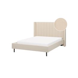 Beliani Doppelbett VILLETTE in Beige/Schwarz - (W) 165 x (H) 115 x (L) 222 cm | Gr.: onesize