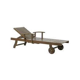 Beliani Gartenliege AMANTEA II in Braun - (W) 64 x (H) 35 x (L) 196 cm | Gr.: onesize