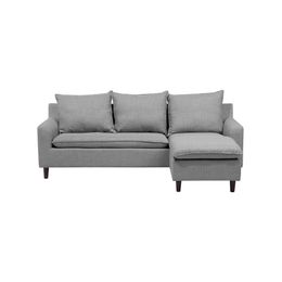 Beliani Ecksofa ELVENES in Grau/Braun - (W) 206 x (H) 69 x (L) 140 cm | Gr.: onesize