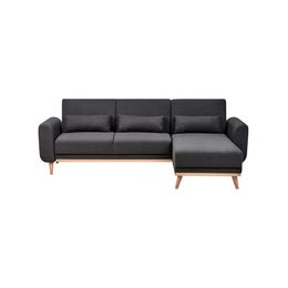 Beliani Ecksofa OLLSTA in Schwarz/Braun - (W) 258 x (H) 88 x (L) 147 cm | Gr.: onesize