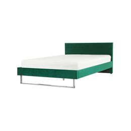 Beliani Doppelbett BELLOU in Gr&uuml;n/Silber - (W) 185 x (H) 105 x (L) 214 cm | Gr.: onesize