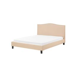 Beliani Doppelbett MONTPELLIER in Beige/Schwarz - (W) 169 x (H) 110 x (L) 213 cm | Gr.: onesize