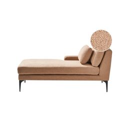 Beliani Chaiselongue EWRON in Beige/Schwarz - (W) 150 x (H) 70 x (L) 72 cm | Gr.: onesize