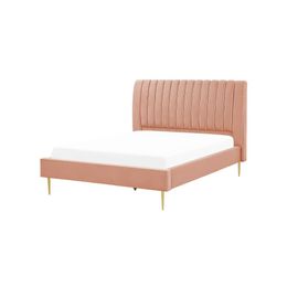 Beliani Doppelbett MARVILLE in Rosa/Gold - (W) 162 x (H) 124 x (L) 225 cm | Gr.: onesize