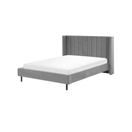 Beliani Doppelbett VILLETTE in Grau/Schwarz - (W) 186 x (H) 115 x (L) 220 cm | Gr.: onesize
