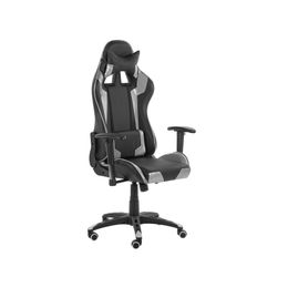 Beliani Gaming Stuhl KNIGHT in Schwarz/Silber - (W) 71 x (H) 129 x (L) 71 cm | Gr.: onesize