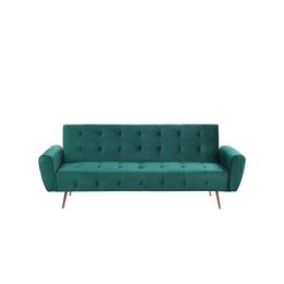 Beliani 3-Sitzer Sofa SELNES in Gr&uuml;n/Kupfer - (W) 212 x (H) 85 x (L) 84 cm | Gr.: onesize