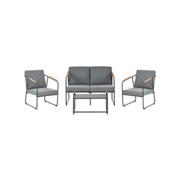 Beliani 4-tlg Lounge Set VEZZANA in Grau/Schwarz/Braun | Gr.: onesize