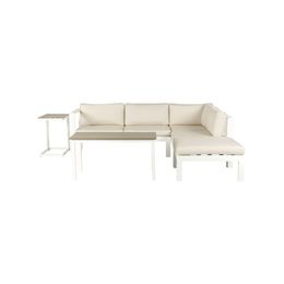 Beliani 4-tlg Lounge Set MESSINA in Weiß/Beige/Braun | Gr.: onesize