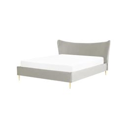 Beliani Doppelbett CHALEIX in Grau/Gold - (W) 188 x (H) 109 x (L) 212 cm | Gr.: onesize