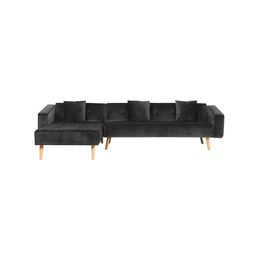 Beliani Ecksofa VADSO in Schwarz/Braun - (W) 303 x (H) 72 x (L) 98 cm | Gr.: onesize