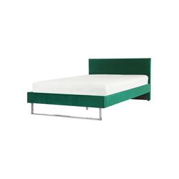 Beliani Doppelbett BELLOU in Gr&uuml;n/Silber - (W) 145 x (H) 105 x (L) 214 cm | Gr.: onesize
