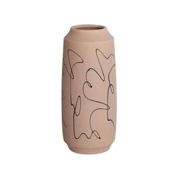 Beliani Blumenvase SUNFISH in Beige/Schwarz - (W) 11 x (H) 33 x (L) 11 cm | Gr.: onesize