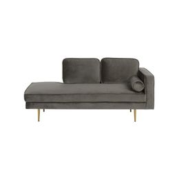 Beliani Chaiselongue MIRAMAS in Grau/Gold - (W) 171 x (H) 63 x (L) 79 cm | Gr.: onesize
