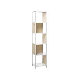Beliani B&uuml;cherregal BOGOTA in Wei&szlig;/Braun - (W) 35 x (H) 165 x (L) 35 cm | Gr.: onesize