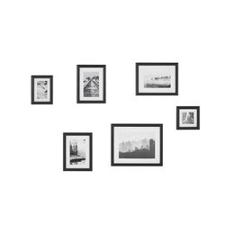 Beliani 6er-Set Fotorahmen ZINARE in Schwarz | Gr.: onesize